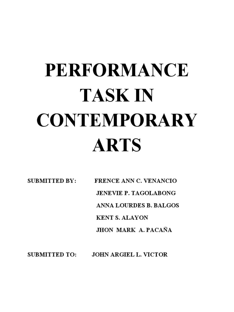 Performance Task in Contemporary Arts | PDF