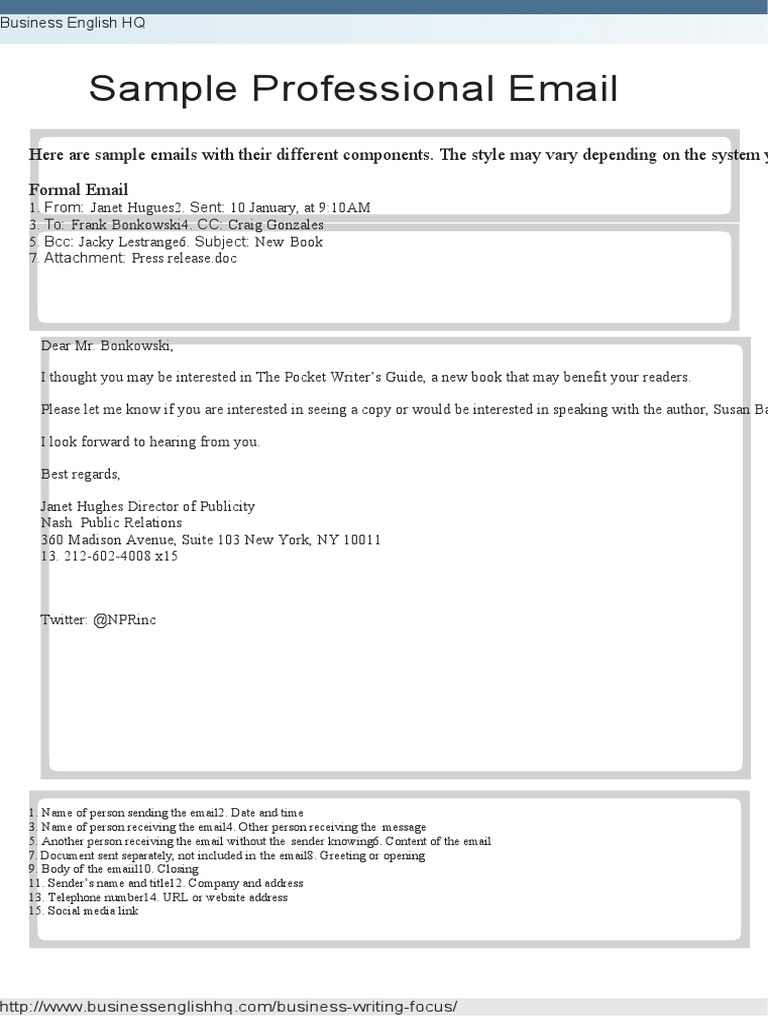 Professional Email Examples