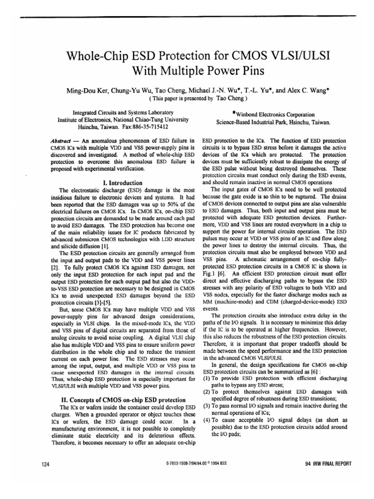 1994-Whole-Chip ESD Protection For CMOS VLSI ULSI With Multiple Power ...