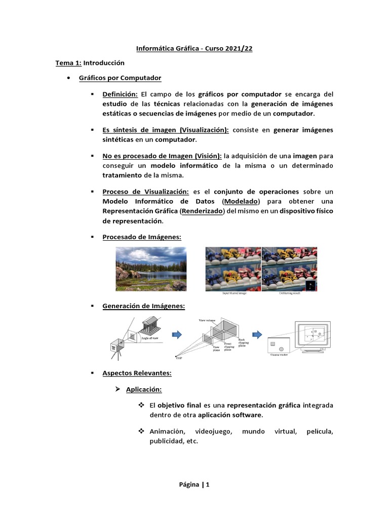 Tema 1 (Informática Gráfica) | PDF | Gráficos de computadora 3 D ...