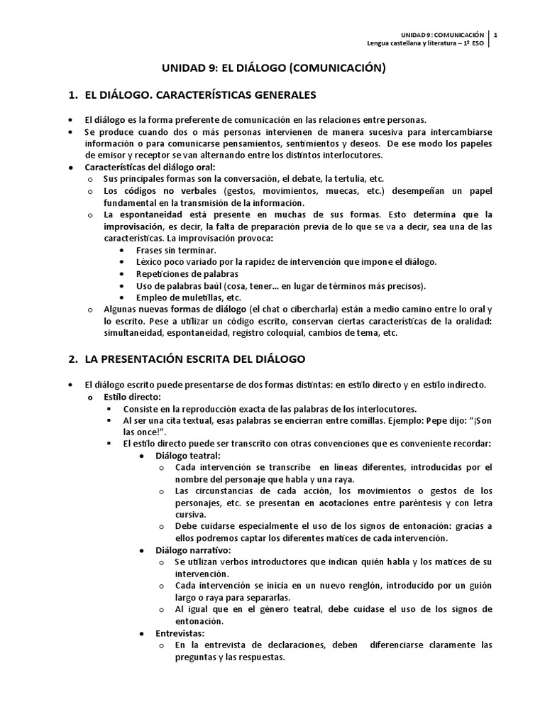 Tipos y características del diálogo | PDF | Diálogo | Comunicación
