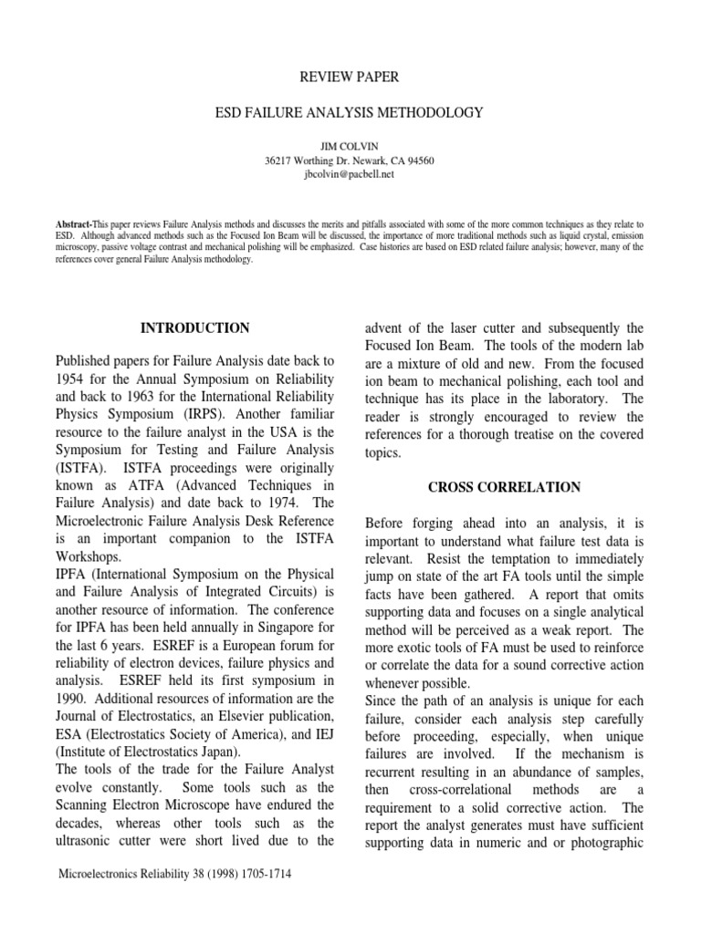 Esd Failure Analysis Methodology | PDF | Scanning Electron Microscope ...