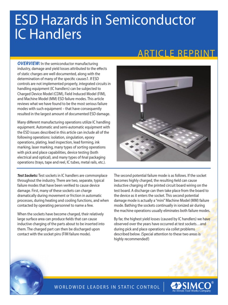 ESD - Hazards in Semiconductor IC Handlers | PDF | Electrostatic ...