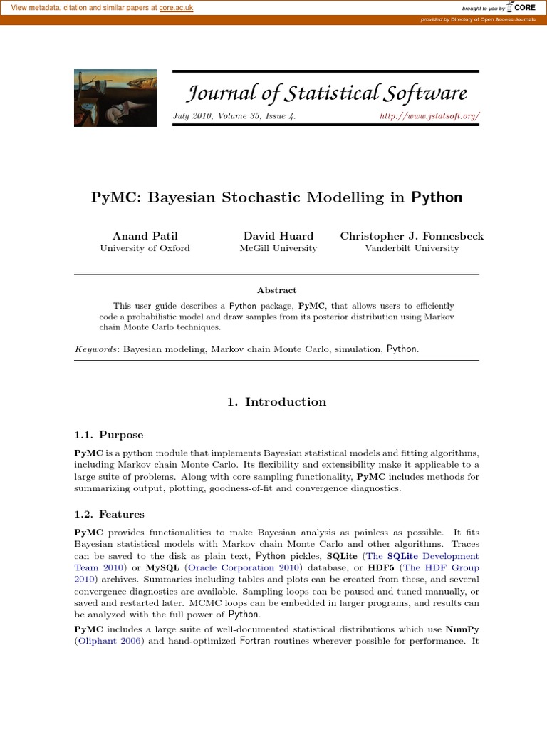 Bayesian Stochastic Modelling in Python | Download Free PDF ...