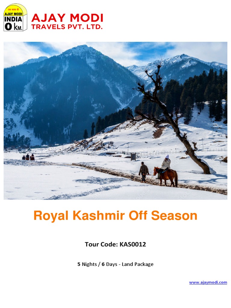 Kashmir Tour Packages - Off Season Tour With Ajay Modi Travels | PDF ...