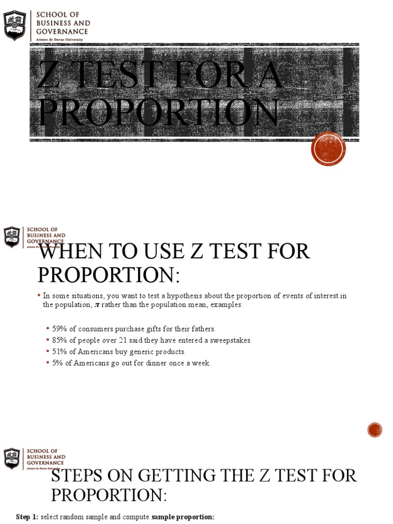 Z Test For A Proportion | PDF