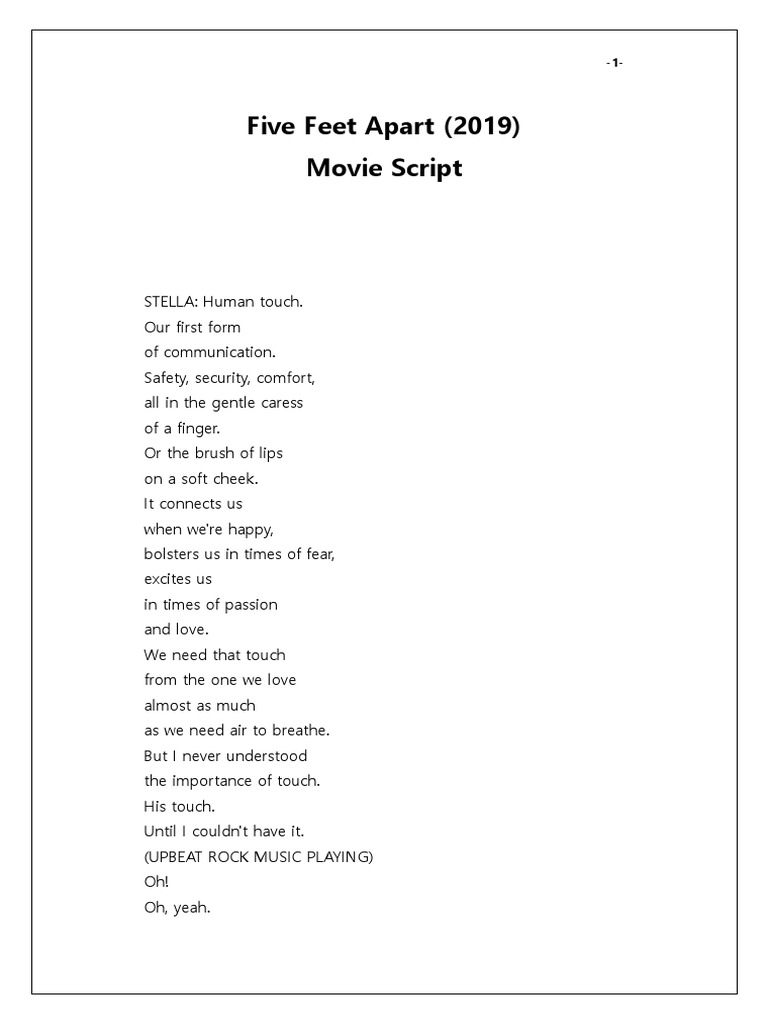Five Feet Apart (2019) 파이브피트-5p Sample | PDF