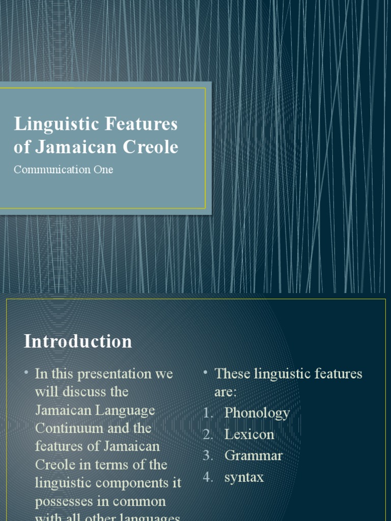 Linguistic Features of Jamaican Creole | PDF | English Language | Verb