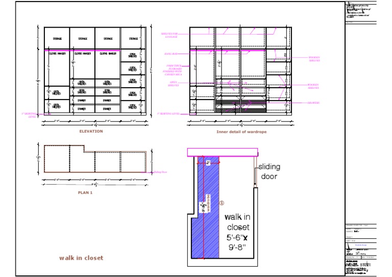 Walk-In Closet Design Plan and Dimensions | PDF | Home Economics ...