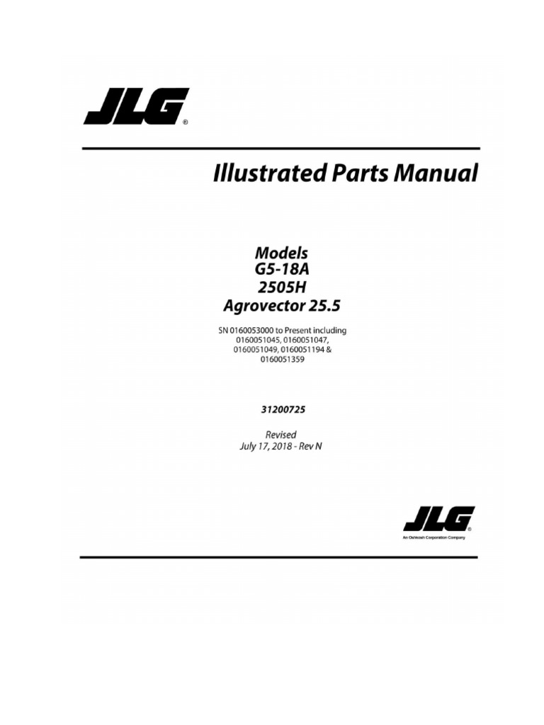 JLG G5-18-A | PDF | Screw | Truck