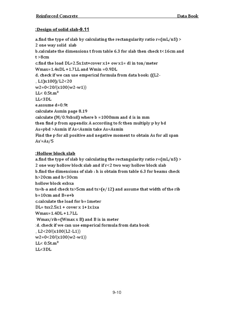 Design of Solid Slab AND HOLLOW BLOCK SLAB | PDF | Civil Engineering ...