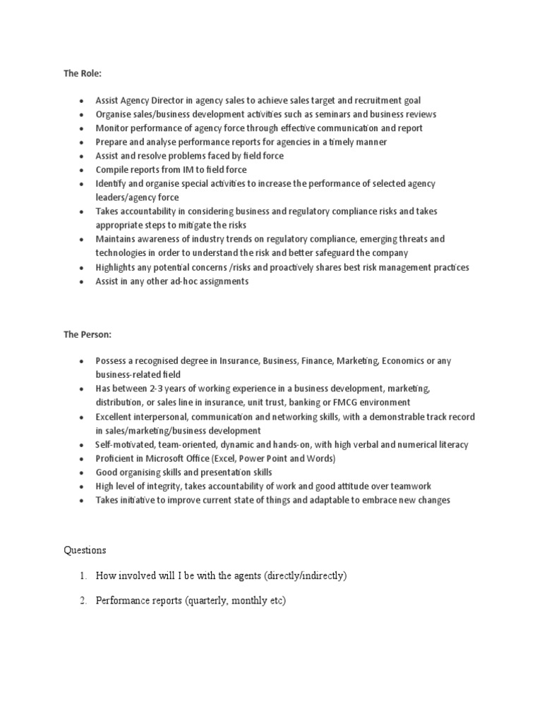 Great Eastern (Agency Director) | PDF | Recruitment | Risk