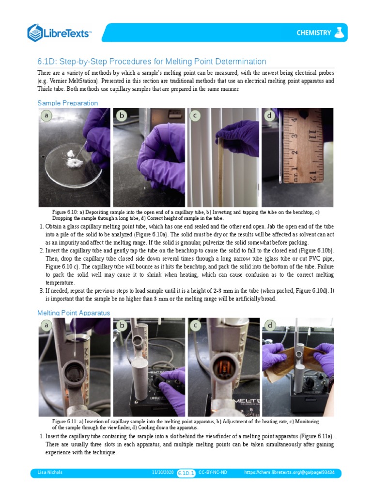 6.1D Step-By-Step Procedures For Melting Point Determination | PDF ...