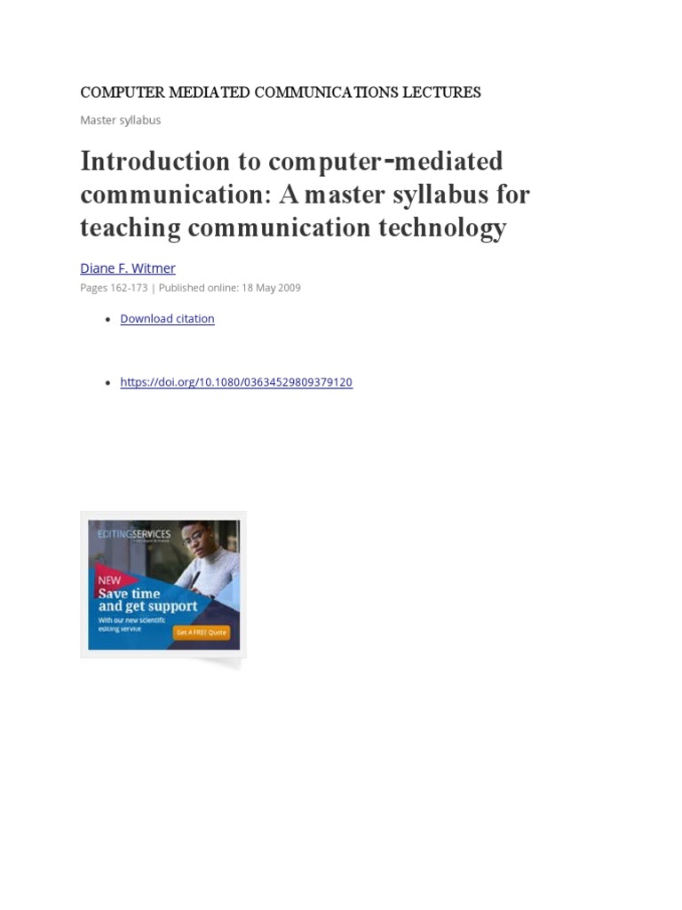 Computer Mediated Communications Lectures | PDF