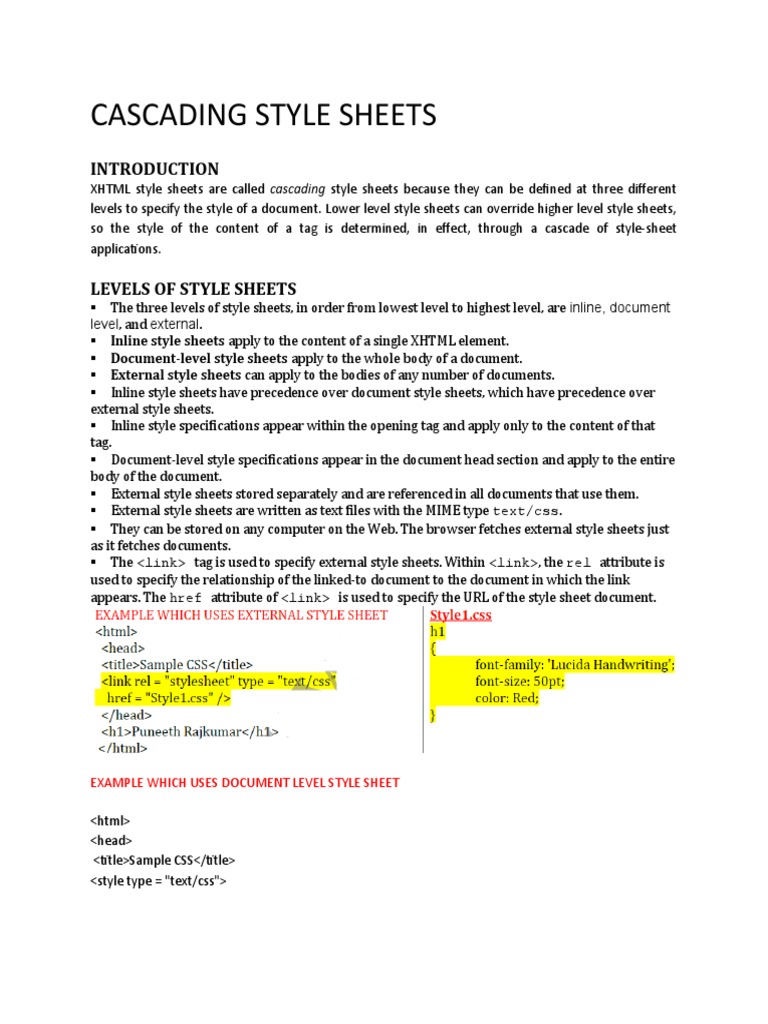 Cascading Style Sheets | PDF | Html Element | Text