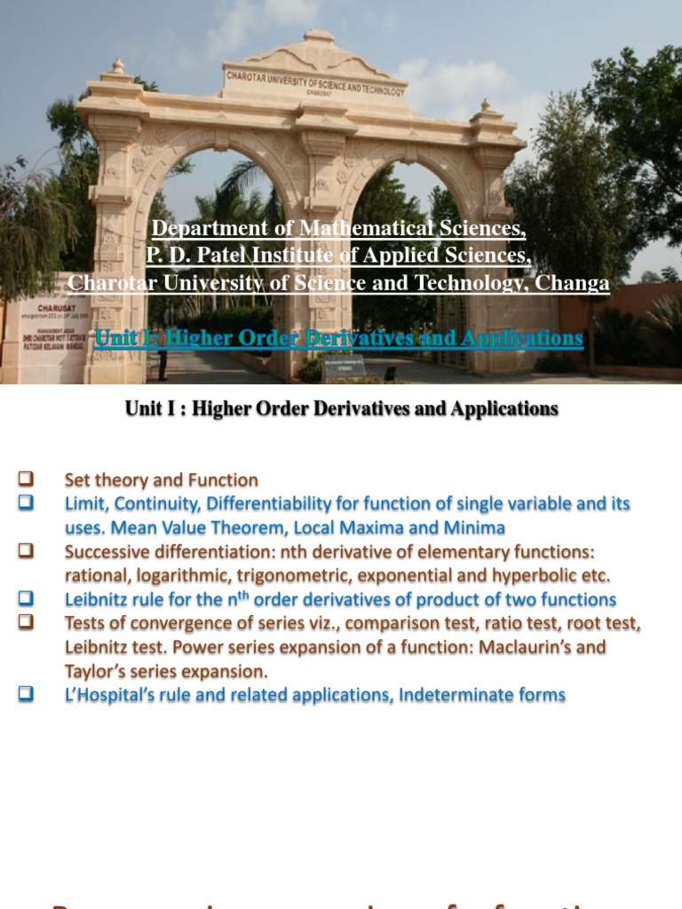 Higher Order Derivatives & Series Expansions | PDF | Mathematical ...