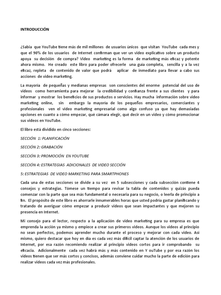 Guía Completa de Video Marketing | PDF | Marketing | Youtube