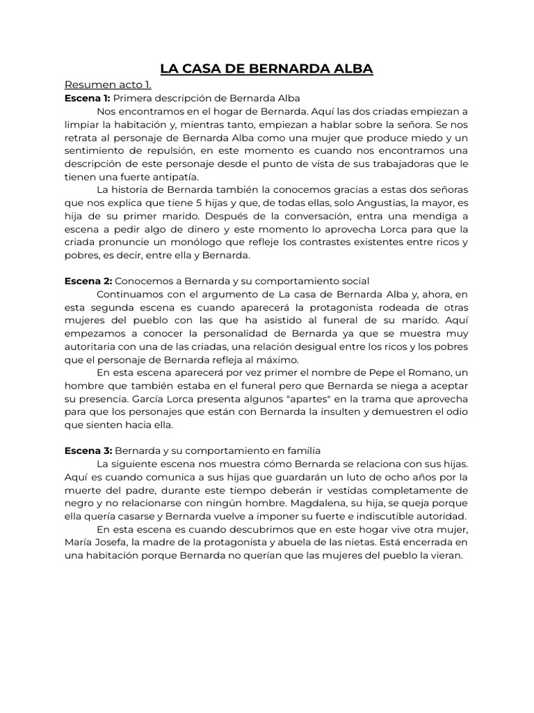 La Casa de Bernarda Alba | PDF