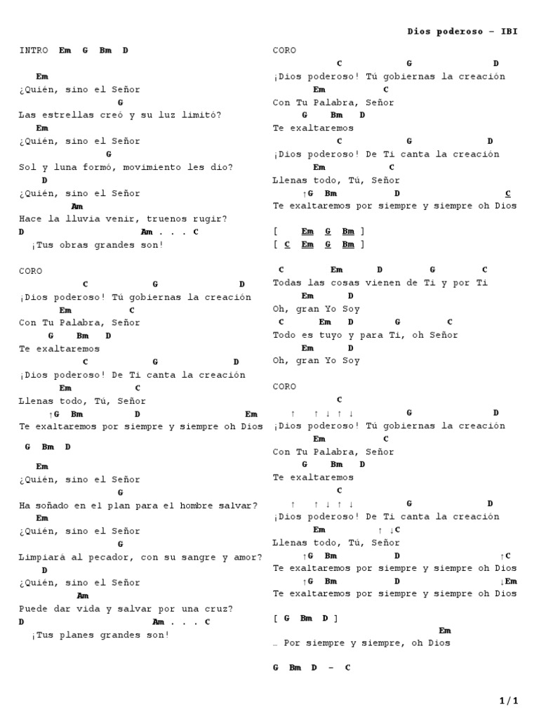 Dios Poderoso - IBI - G | PDF