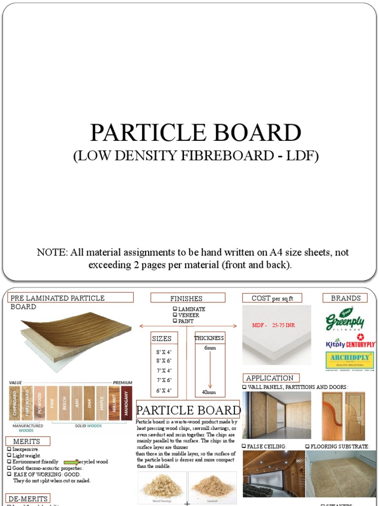 Particle Board: (Low Density Fibreboard - LDF) | PDF | Building ...