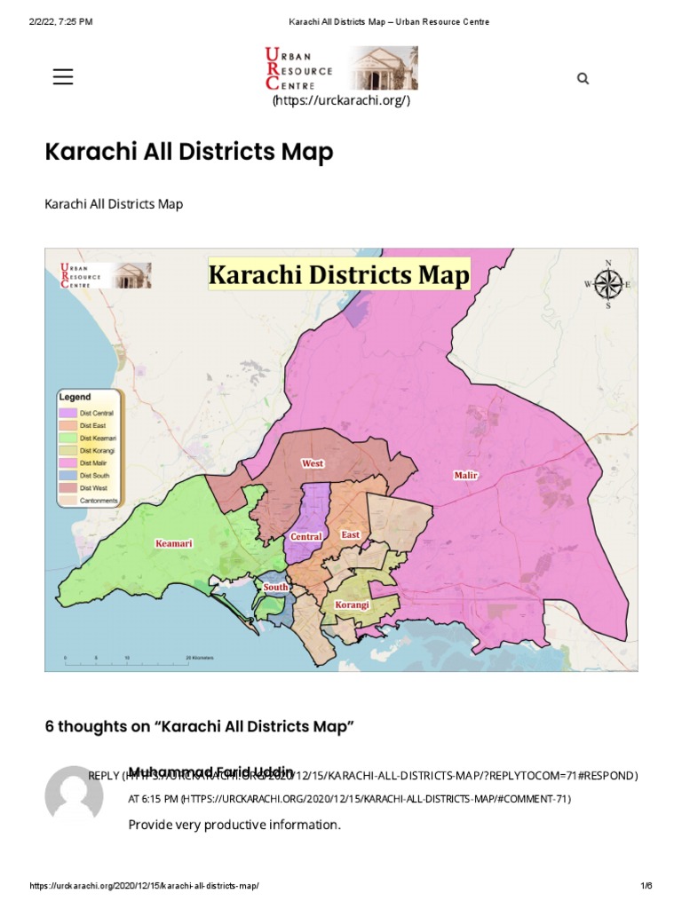 6 Thoughts On "Karachi All Districts Map" | PDF
