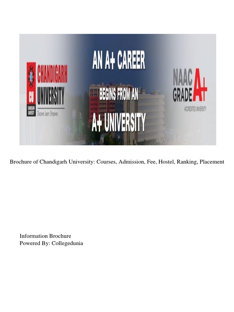 Brochure of Chandigarh University: Courses, Admission, Fee, Hostel ...