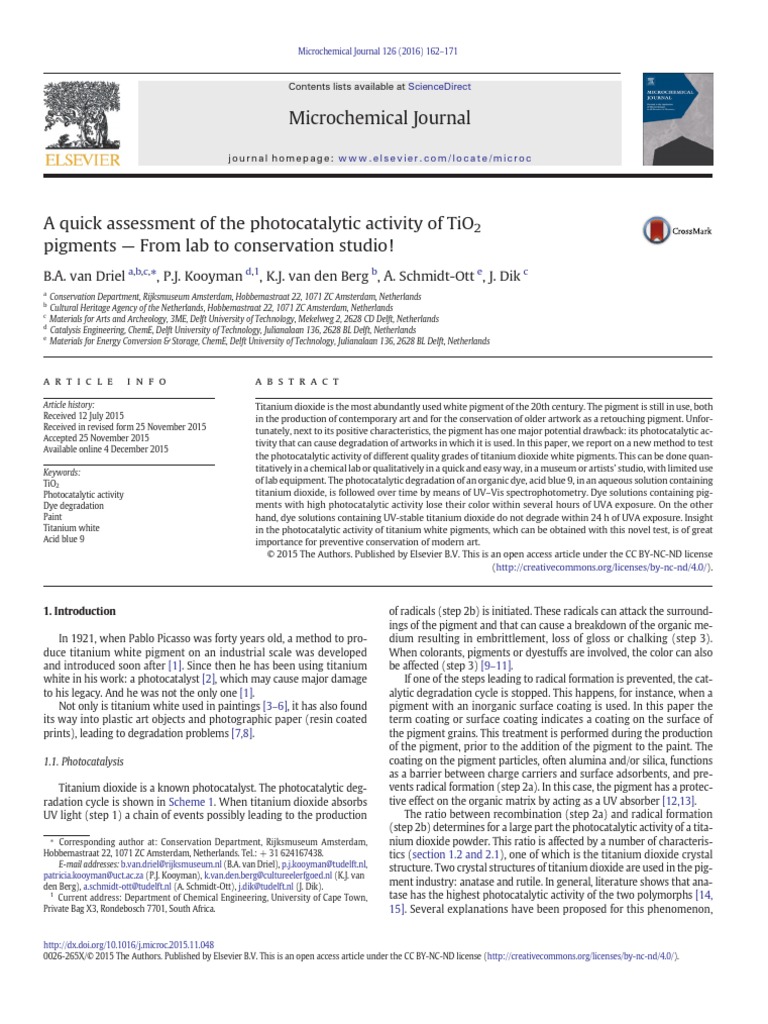 A Quick Assessment of The Photocatalytic Activity of TiO2 | PDF ...