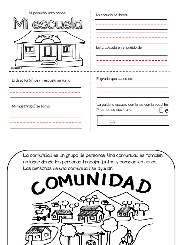 Hojas De Trabajo Sobre La Comunidad Para Primer Grado Trabajos En La