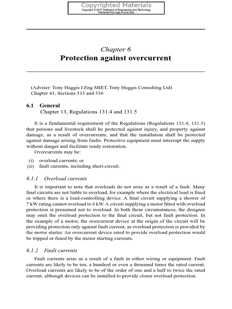 Protection Against Overcurrent: 6.1 General | PDF | Fuse (Electrical ...