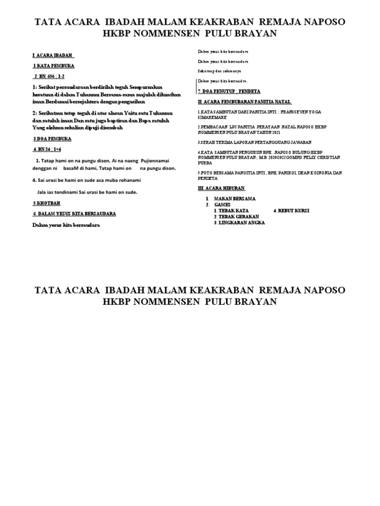 Tata Acara Ibadah | PDF