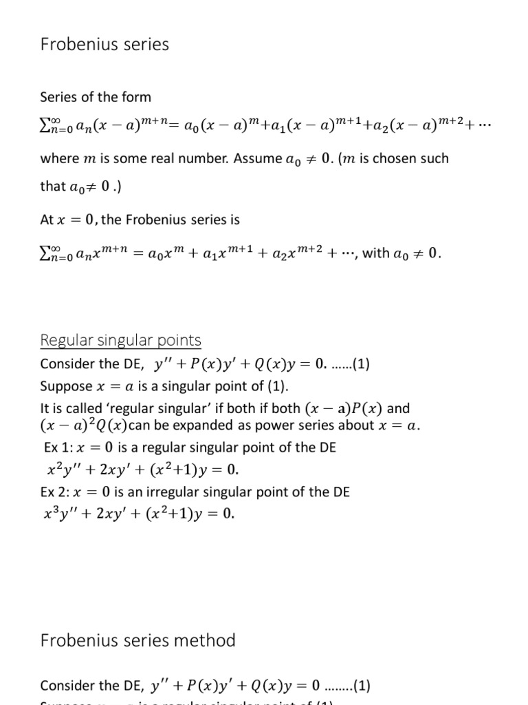 Frobenius Method | PDF | Calculus | Mathematical Analysis
