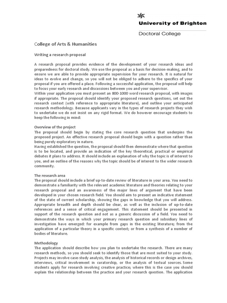 Writing A Research Proposal Arts and Humanities | PDF | Cognition | Science
