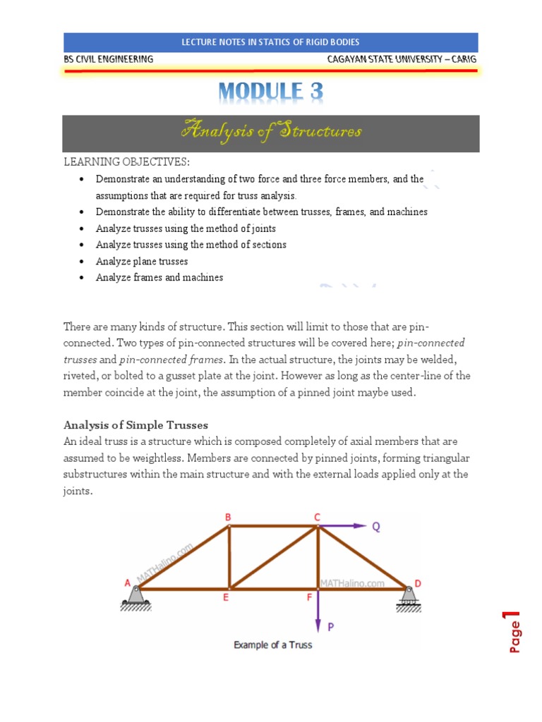 Analysis and Design of Trusses Using the Method of Joints and Method of Sections | PDF | Truss ...