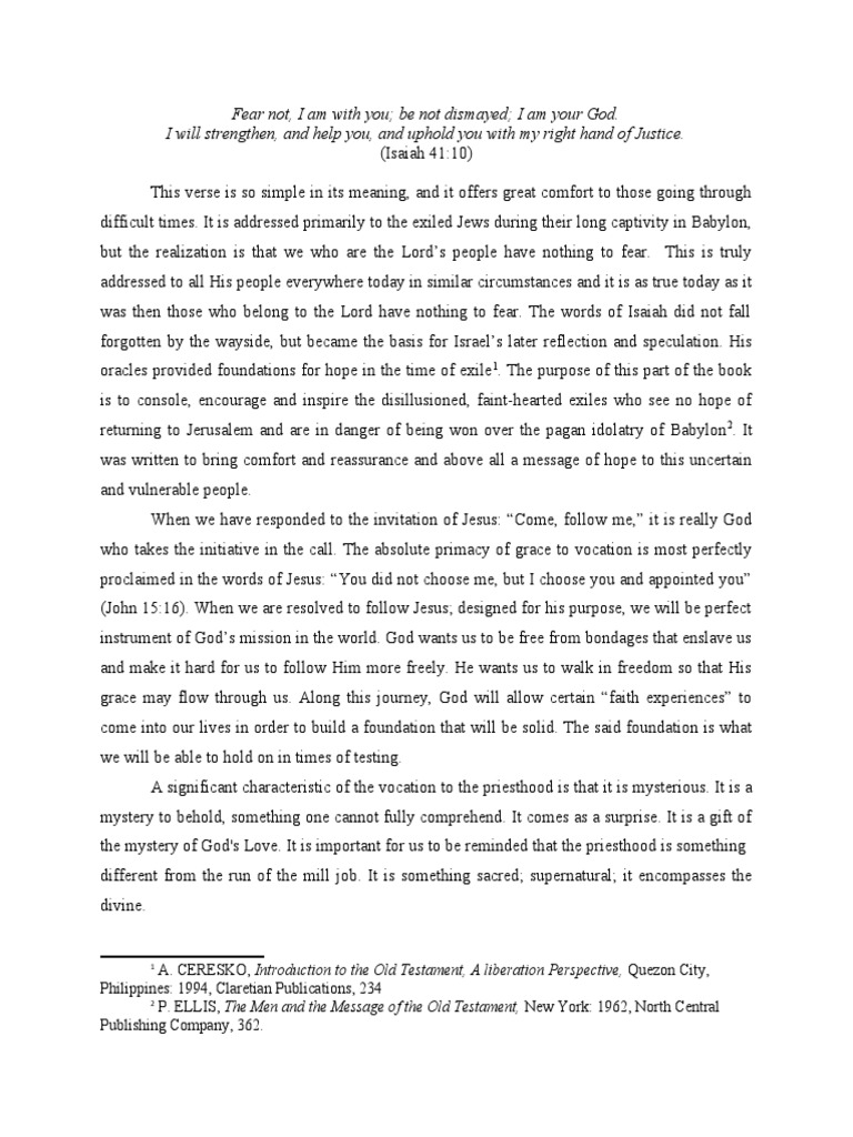 Reflection, Exilic Period | PDF | Jesus | Book Of Isaiah