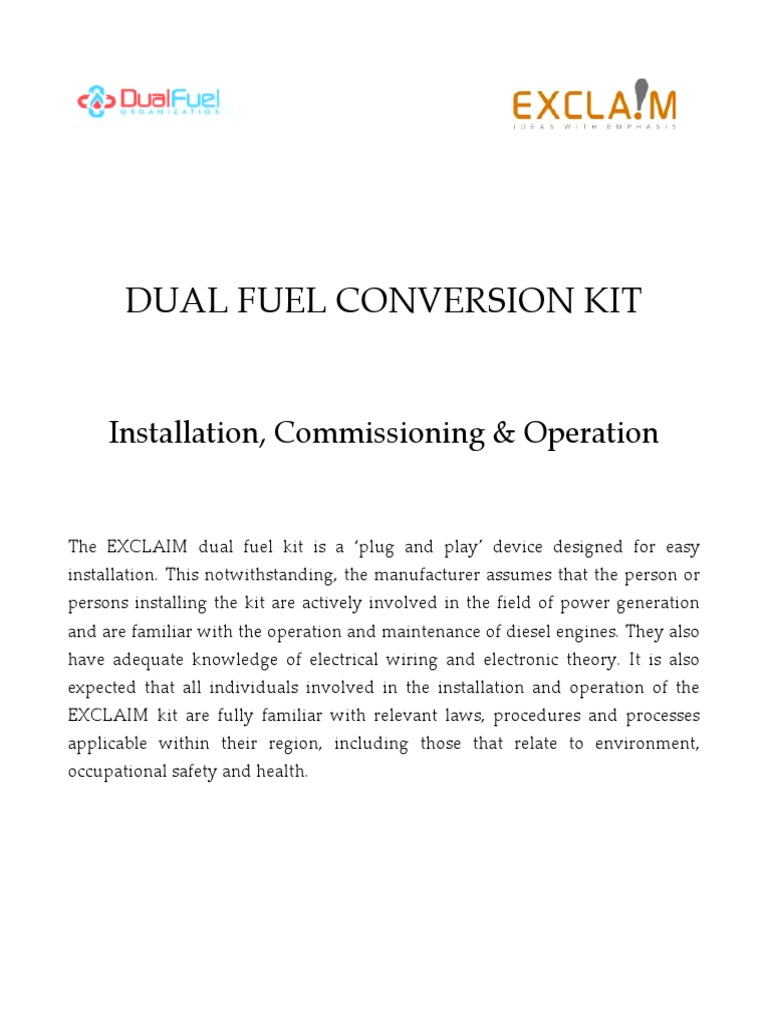Dual Fuel Installation, Commissioning & Operation Manual REV III | PDF ...