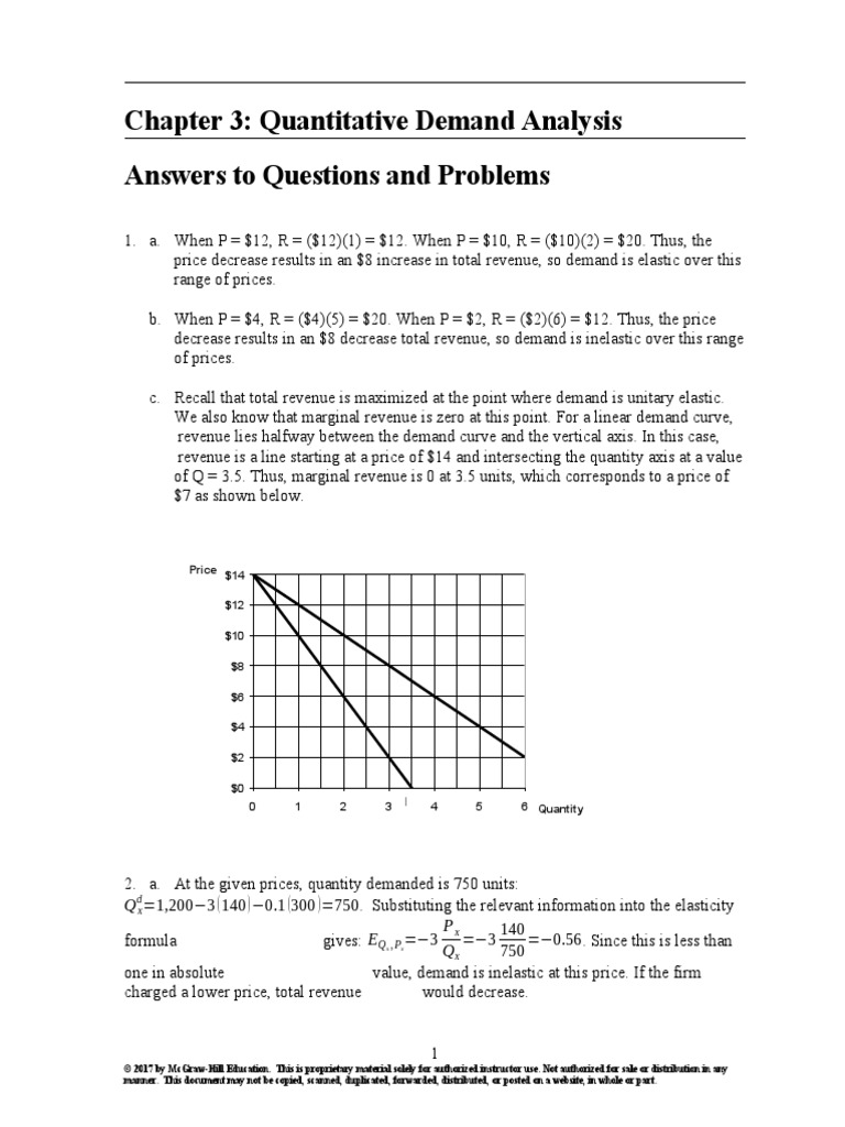 Chapter 3: Quantitative Demand Analysis Answers To Questions and Problems | PDF | Errors And ...