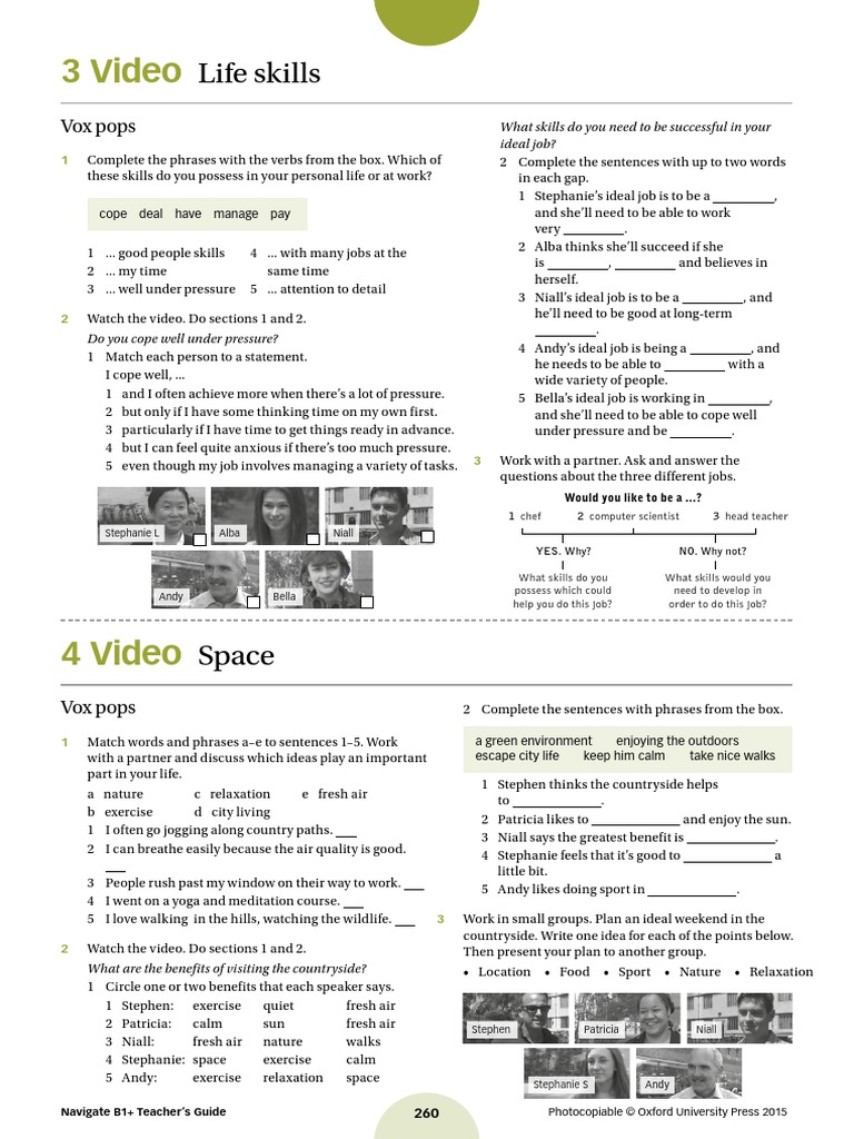 Vox Pops Worksheet Units 3 and 4 | PDF