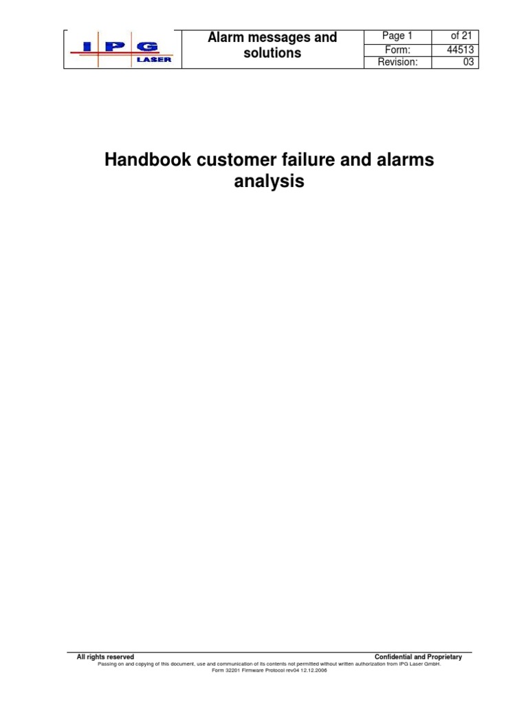 Alarmes - Soluções FONTE LASER IPG | PDF | Optical Fiber | Laser