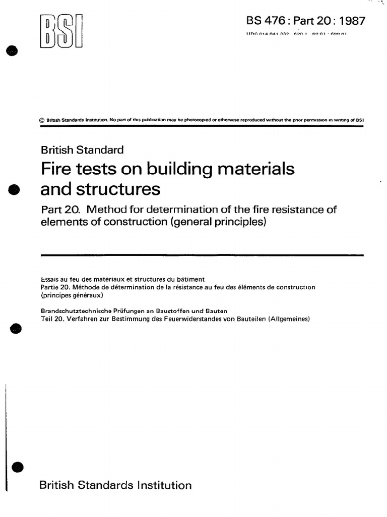 Bs 476 Part 20 1987 | PDF