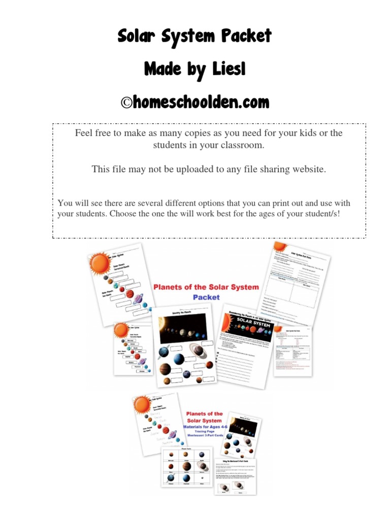 Solar System Packet Made by Liesl © | PDF | Solar System | Planets