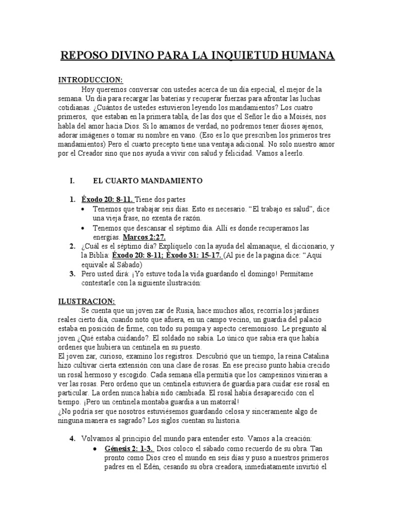 Reposo Divino para La Inquietud Humana | PDF | Dios