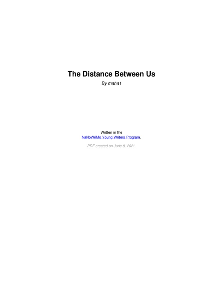 The Distance Between Us | PDF | Home & Garden | Mystery, Thriller ...