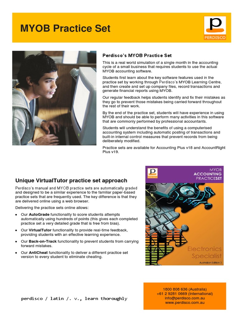 Perdisco's MYOB Practice Set | PDF | Financial Transaction ...