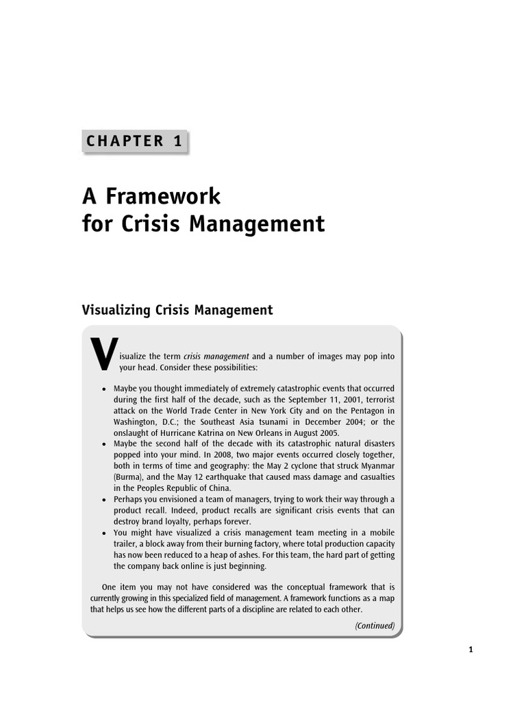 A Framework For Crisis Management | PDF | Crisis Management | Strategic ...