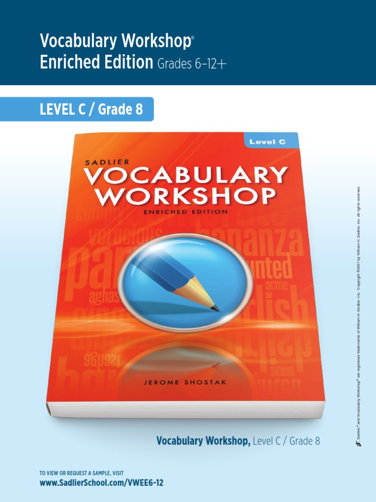 Vocabulary Workshop Enriched Edition: LEVEL C / Grade 8 | PDF