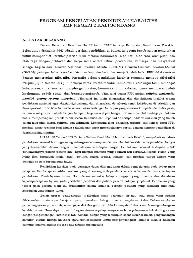 Implementasi Program PPK di SMP Negeri 2 | PDF | Karier & Perkembangan