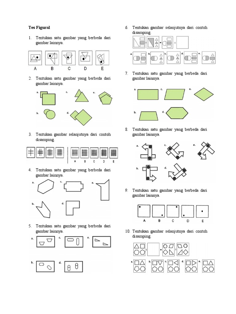 Soal dan Pembahasan Tes Figural | PDF