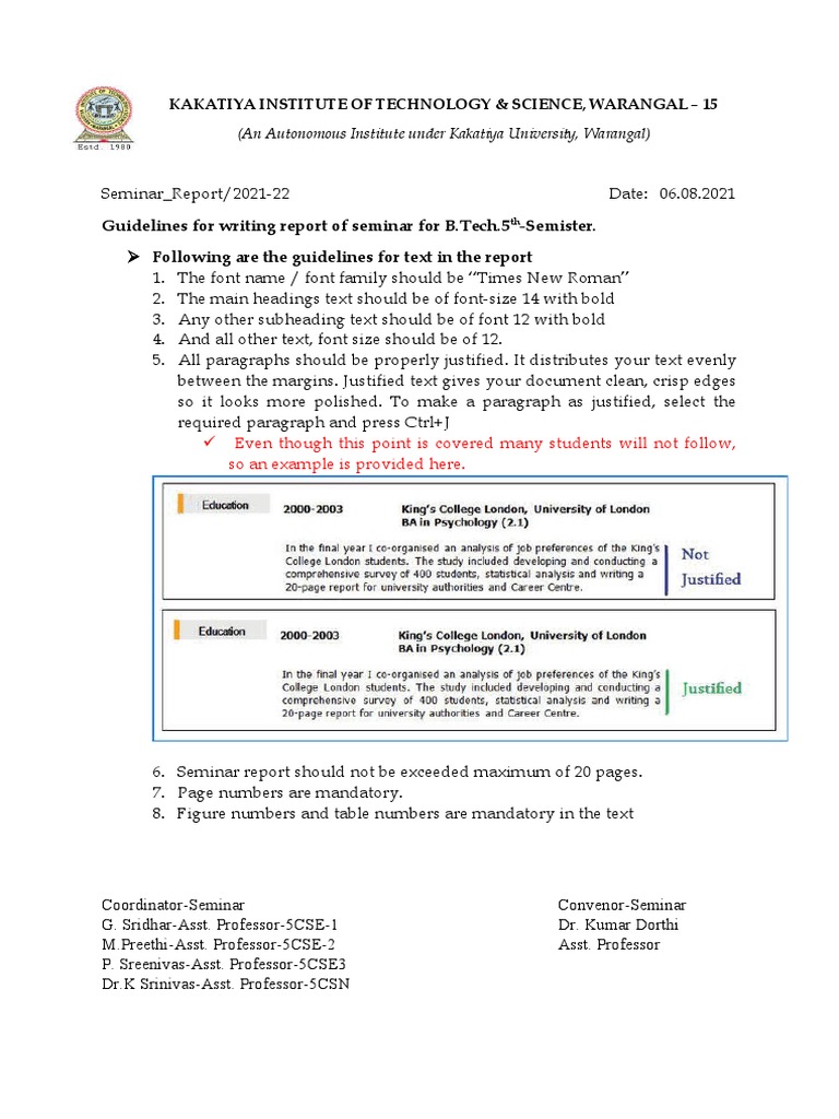 1-Guidelines-Seminar Report Writing | PDF