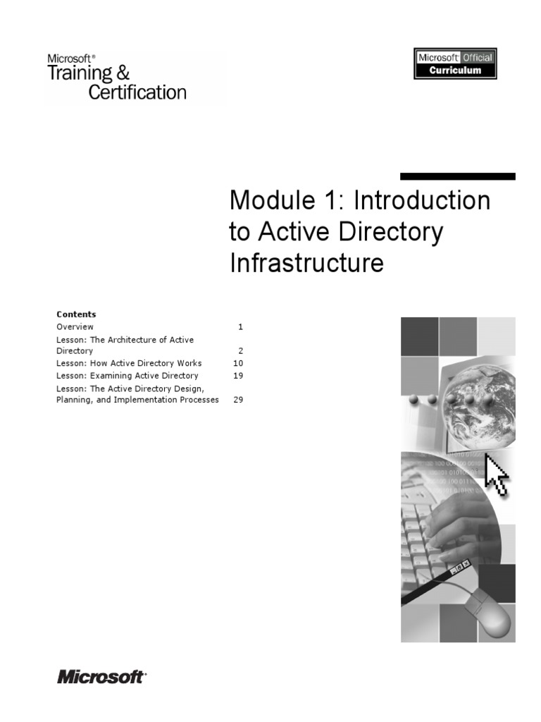 Module 1: Introduction To Active Directory Infrastructure | PDF | Active Directory | Computer ...