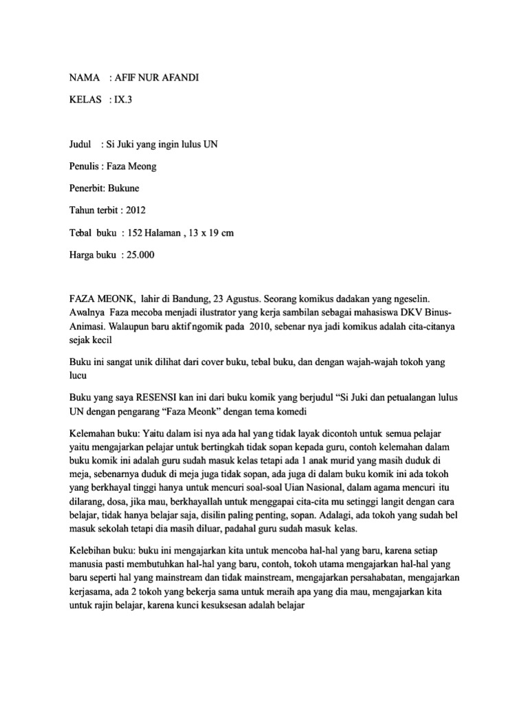 Qdoc - Tips Resensi Komik Juki | PDF